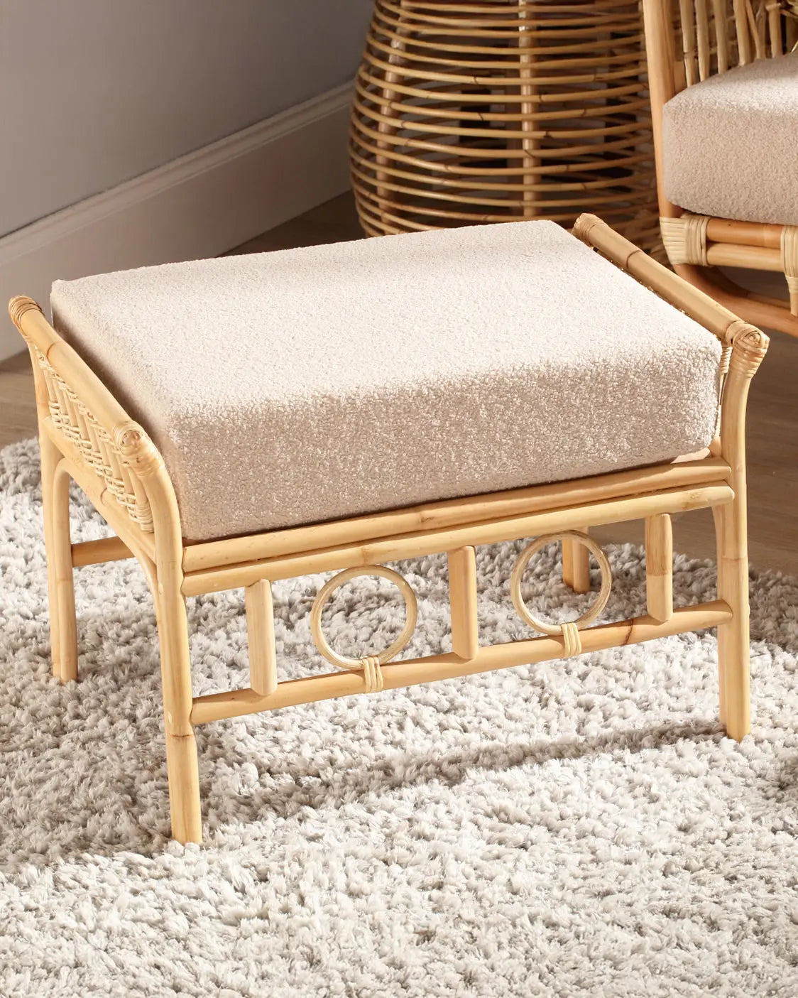 Kyoto Handcrafted Rattan Footstool – Royalcraft
